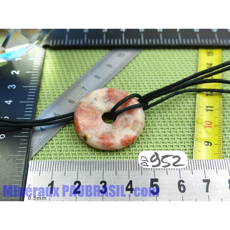 Pi, Donut, pendentif en Pierre de Soleil. Bijoux en pierres naturelles