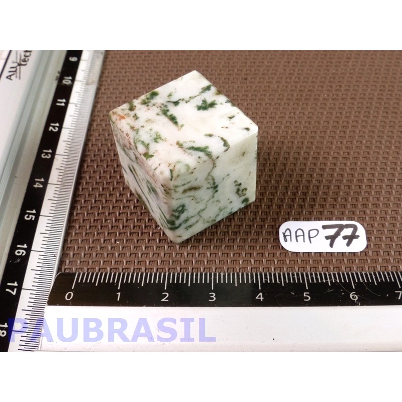 Cube en Agate arborisée, agate arbre. Pierre détox. Pierres de soins